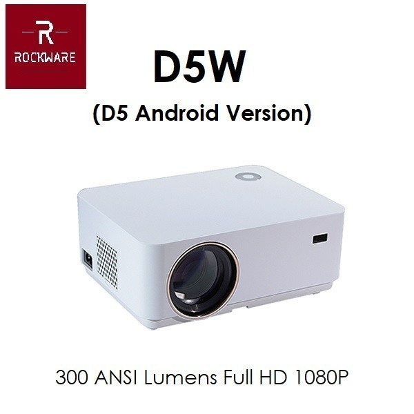 Jual ROCKWARE D5W - Android Projector 300 ANSI Lumens FHD 1080P ...