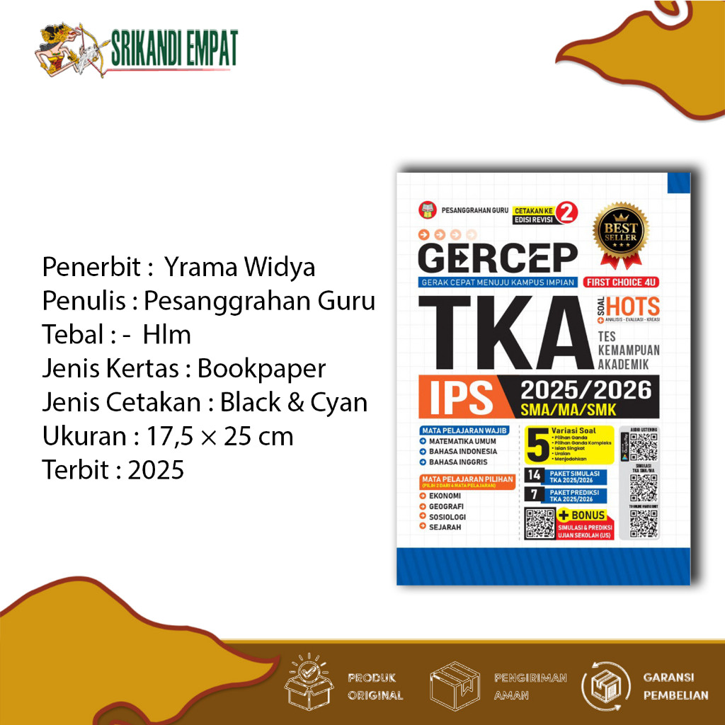 Jual Buku Gercep TKA (Tes Kemampuan Akademik) IPA SMA dan IPS SMA 2025/ ...