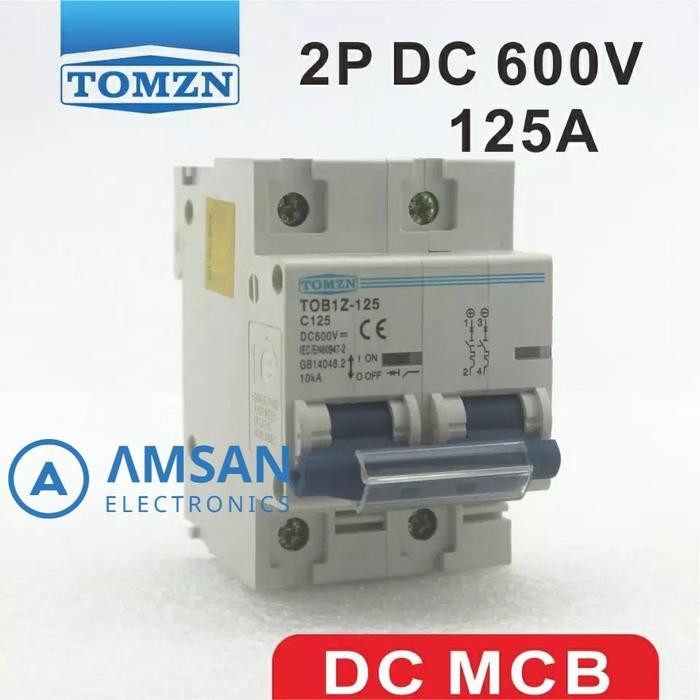 Jual Dc Mcb Tomzn 125A Dc 600V 2P Mcb Dc Plts 2 Pole | Shopee Indonesia