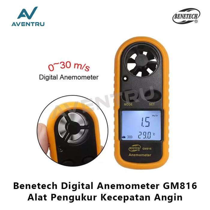 Jual Digital Anemometer with Thermometer Alat Ukur Kecepatan Angin dan ...