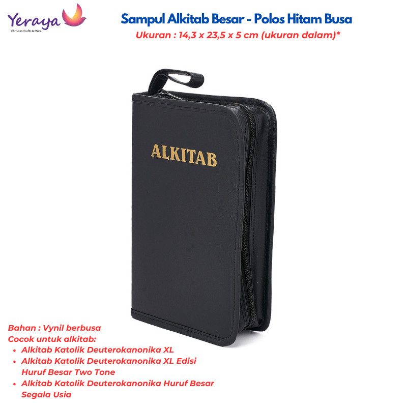Jual Sampul Cover Alkitab Besar - Polos Hitam Busa Tas Buku Alkitab ...