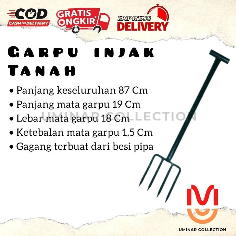 Jual Flowersbloom Garpu Injak Tanah Garpu Tanah Baja Ulir Gigi 4 ...