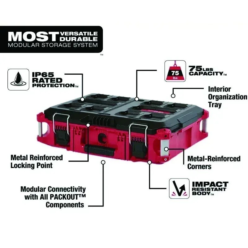 Jual Milwaukee 75-Pound Capacity Polymer Packout Durable Standard Tool ...