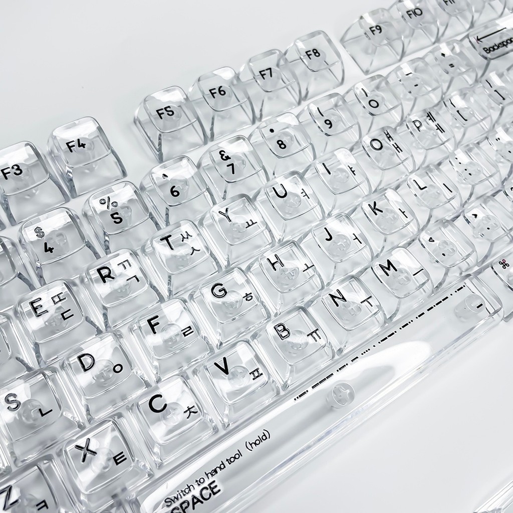 Jual 132 Keys Crystal Transparent Keycaps Korean Arabic Russian Backlit ...