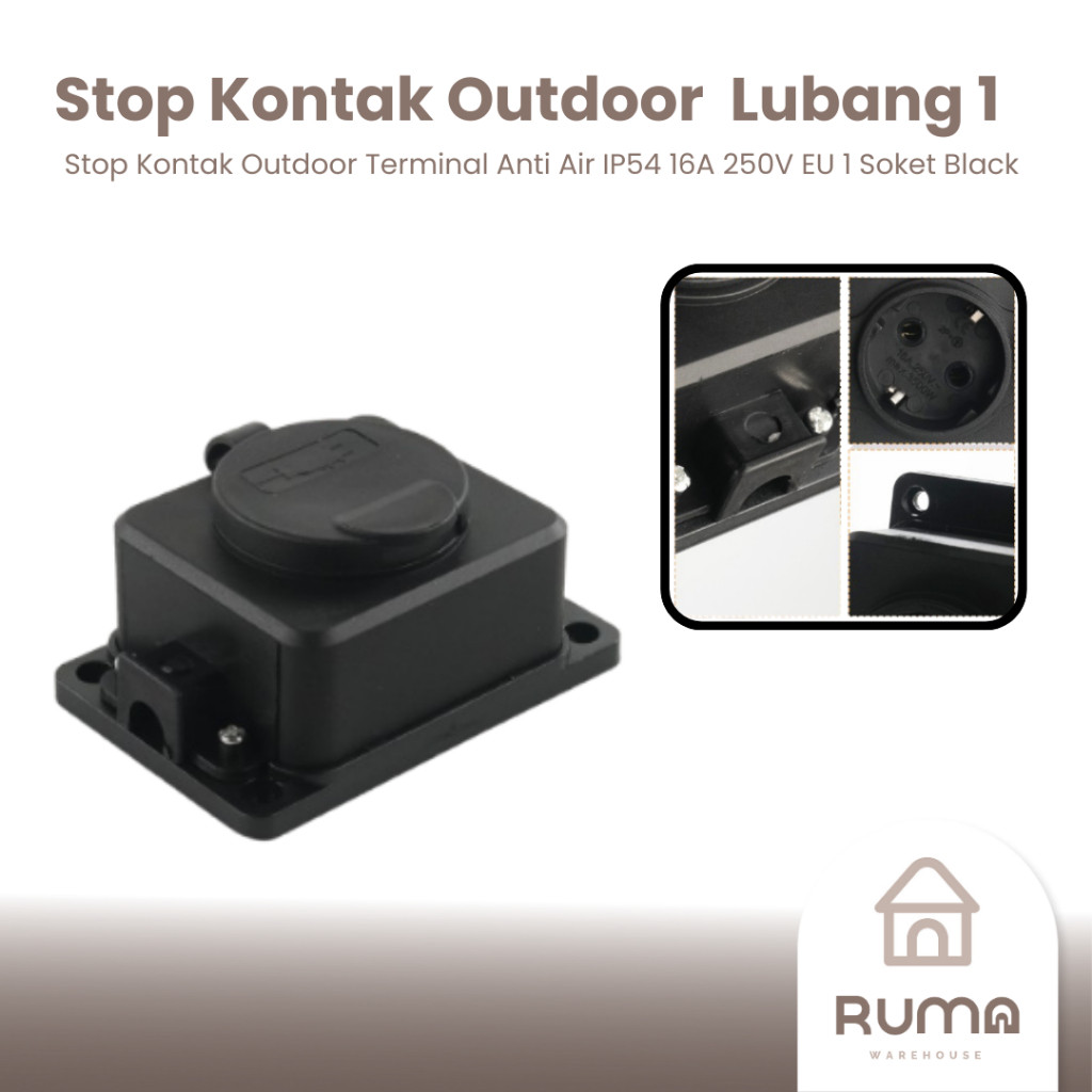 Jual Stop Kontak Outdoor Terminal Colokan Listrik Anti Air Lubang 1, 2 ...