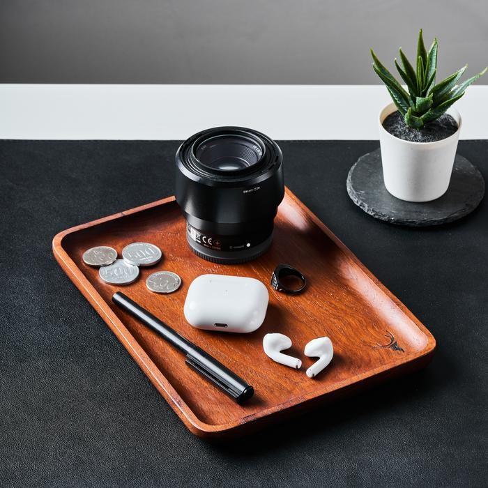 Jual Skandif Walnut Valet Tray Premium Teak Wood Desk Organizer Kayu ...