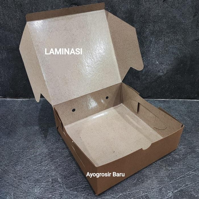 Jual Dus Nasi Kraft LANASI 20x20 isi 50 pcs 350 Gr Kotak ering Tutup ...