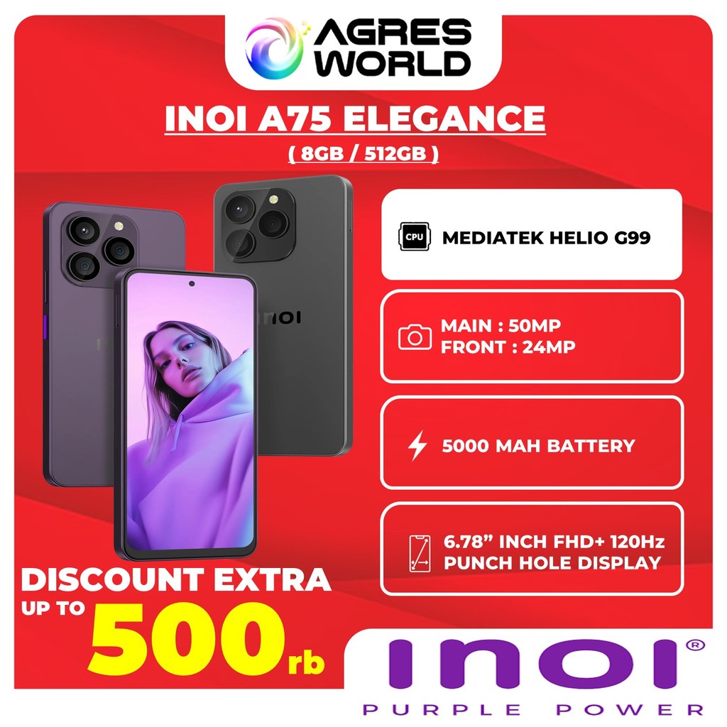 Jual INOI A75 ELEGANCE ( 8GB/512GB ) | RAM FUSSION 8GB+8GB | MEDIATEK ...