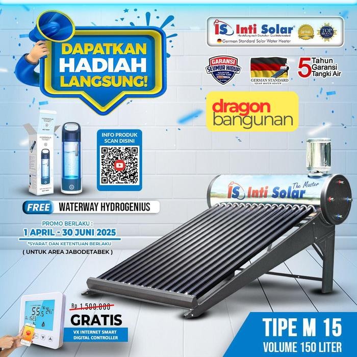 Jual Pemanas Air Inti Solar Master 150 Liter - Intisolar M 15 - Solar ...
