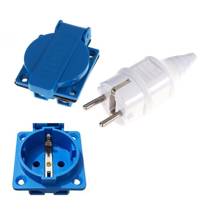 Jual Soket / Plug Industrial Ip44 Ip54 250V 16A 2 Pin Type 112 / 012 ...