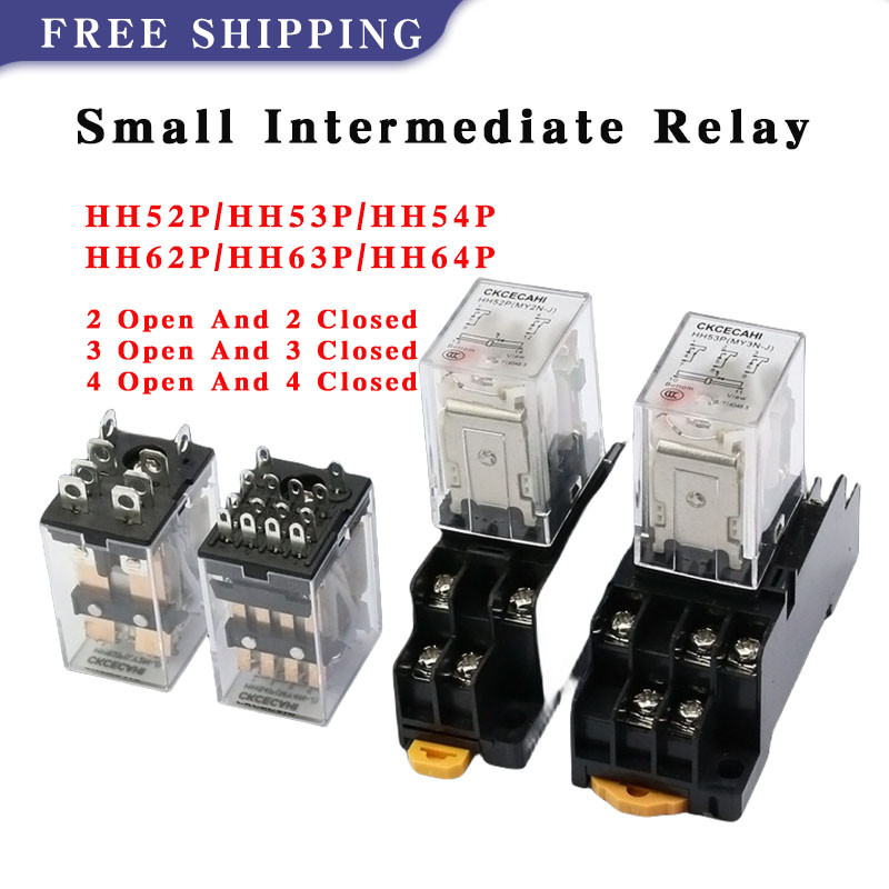Jual 10 PCS Small Intermediate Relay HH52P/53P/54PIN HH62P/63P/64PIN AC 6V-380V DC 6V-220V With ...