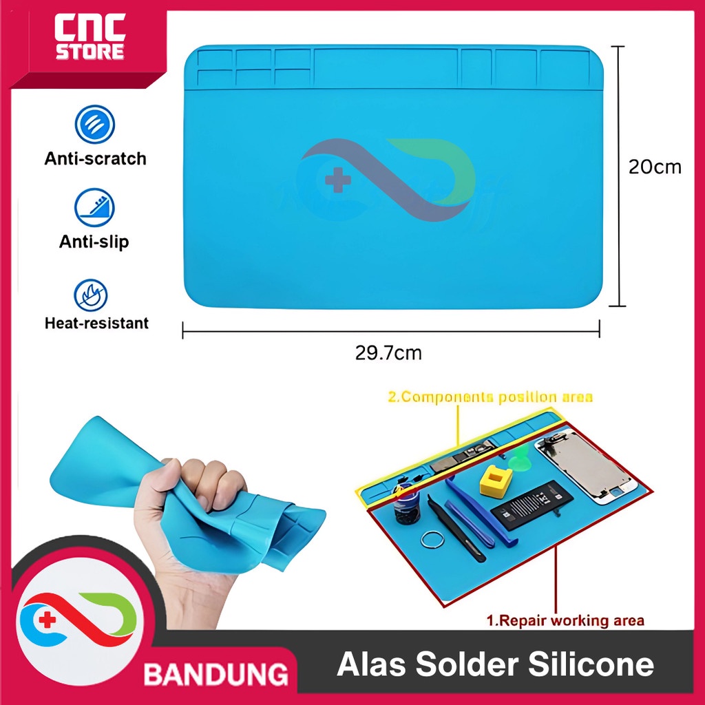 Jual ALAS SOLDER SILICONE ANTI PANAS MATRAS SOLDER MAT TATAKAN SOLDER ...
