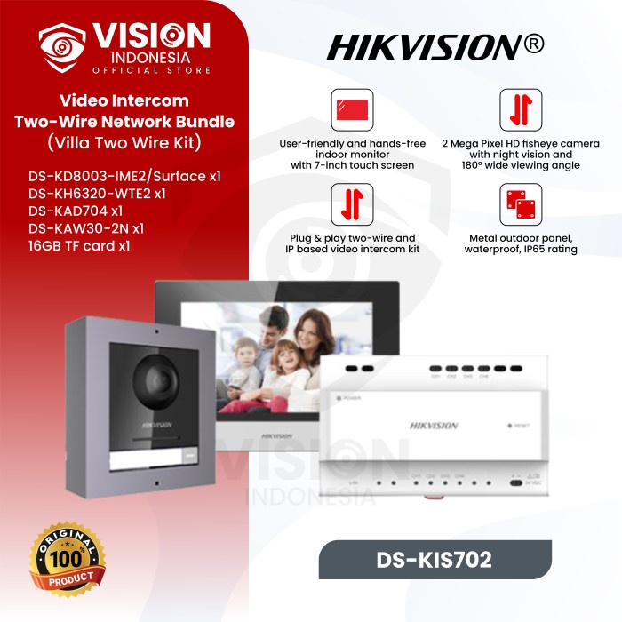 Jual Hikvision Ds-Kis702 Video Intercom Two Wire Kit | Shopee Indonesia