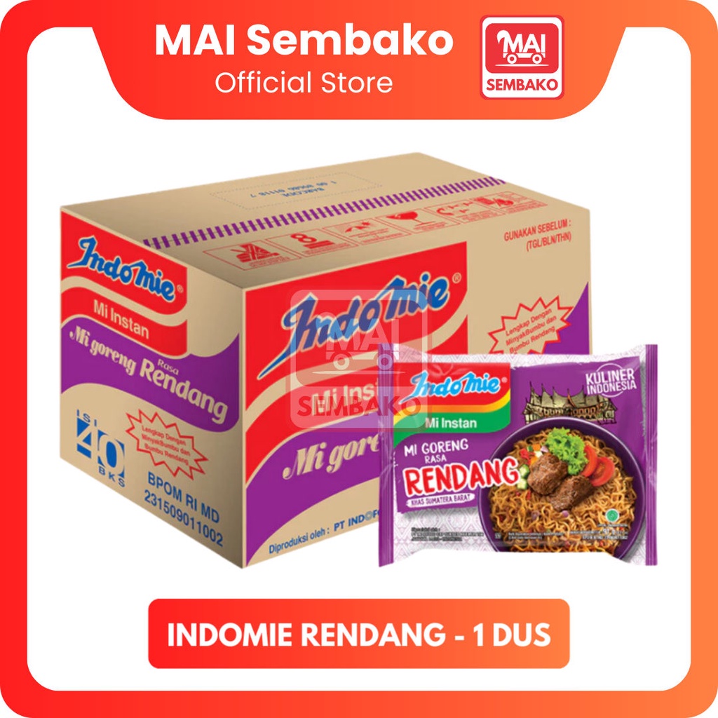 Jual Indomie Rendang 1 Dus - Mie Instan Indomie Goreng Rendang | Shopee ...