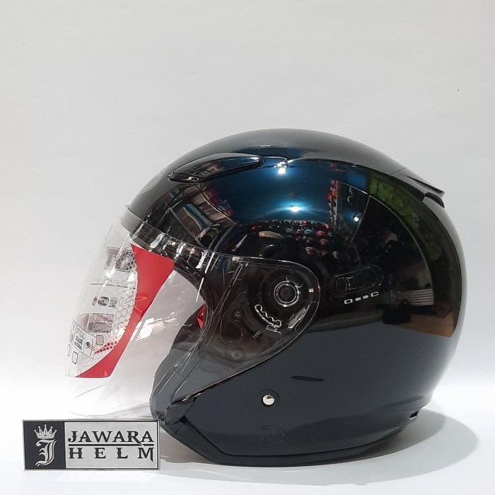 Jual Helm Kyt Dj Maxi Solid Black Double Visor Half Face | Shopee Indonesia