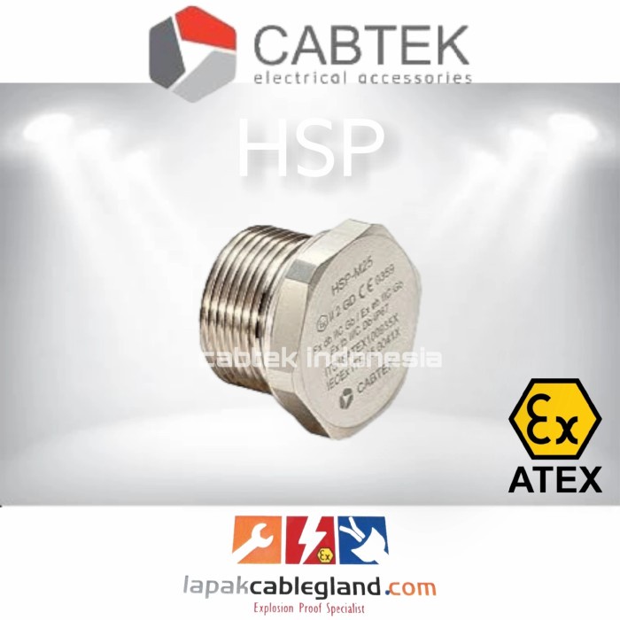 Jual Explosion proof Stopping Plug CABTEK HSP 1" NPT Brass Nickel CMP ...