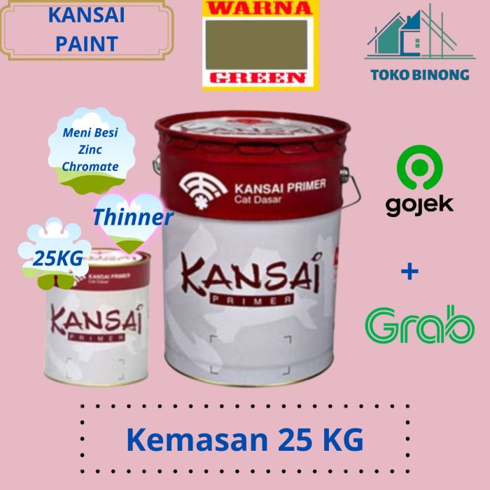 Jual Cat Primer Cat Dasar Besi Cat Meni Besi Kansai Zinc Chromate 25Kg ...