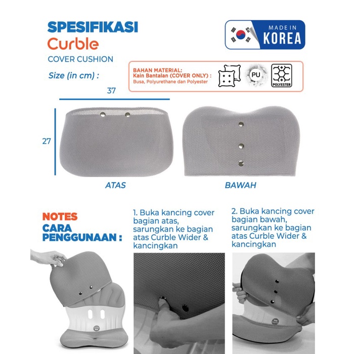 Jual Curble Posture Chair Sarung Pelindung Anti Slip Cover Wider - Grey ...