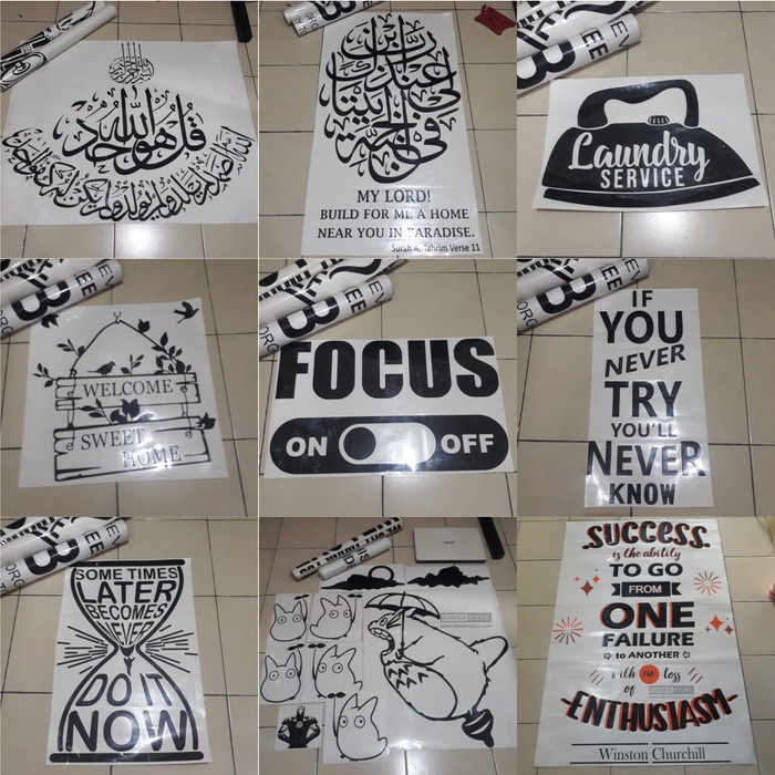 Jual Cutting Wall Stiker Dinding Tembok Kaca Gym Fitness Health Living ...