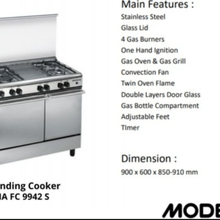 Jual KOMPOR FREESTANDING COOKER MODENA FC 9942 S 90 CM | Shopee Indonesia