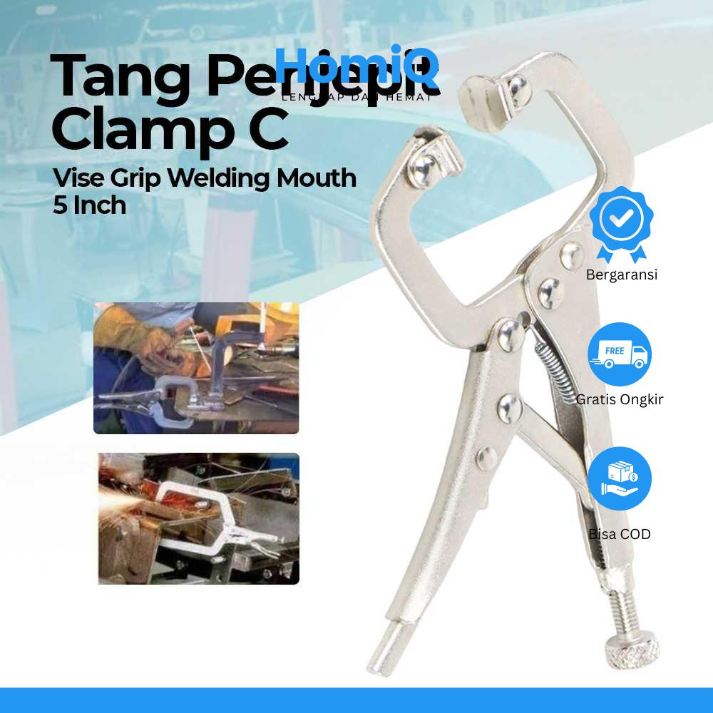 Jual HomiQ SPIFFLYER Tang Penjepit Vise Grip Welding Mouth C Clamp 5 ...