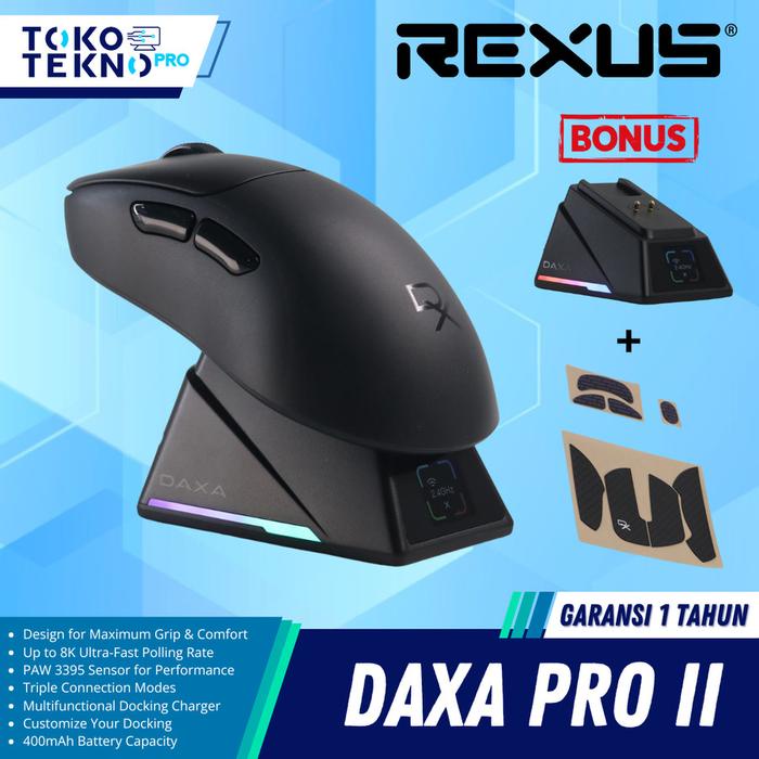 Jual KODE A Rexus Daxa Pro Wireless II / 2 / DX-PW2 / DXPW2 Gaming Mouse With Docking PAW-3395 ...