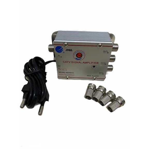 Jual Penguat Penjernih Sinyal Frekwensi TV Antena + 3 Way 20DB Splitter ...