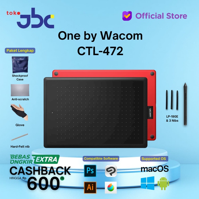 Jual Wacom One small CTL-472 pen tablet alternatif wacom intuos ...
