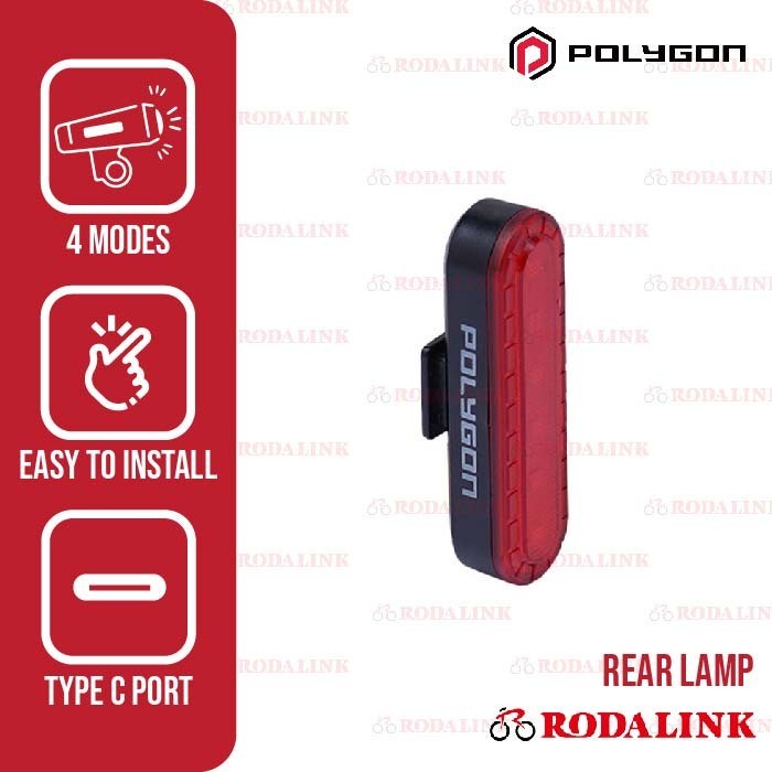 Jual Polygon Lampu Belakang Sepeda Recharge USB PLG-15 | Shopee Indonesia