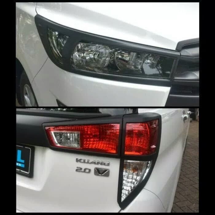 Jual Paket Garnish Lampu Depan Dan Belakang Toyota Innova Reborn Hitam | Shopee Indonesia