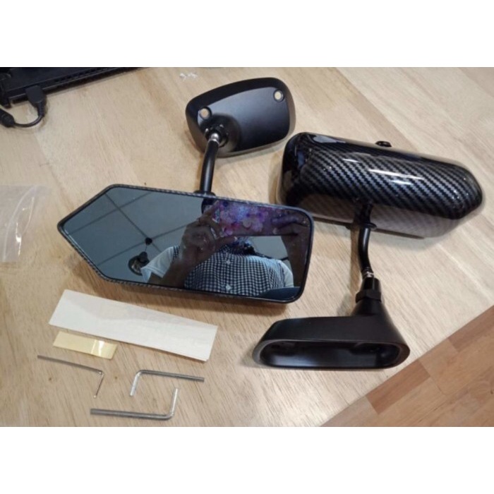 Jual Spion F1 Carbon Kaki Hitam Universal Side Mirror | Shopee Indonesia