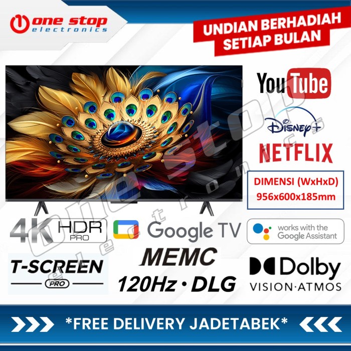 Jual Tcl 43C655 Qled Pro 4K Uhd Smart Google Tv W/ Onkyo 2.1Ch 43 Inch | Shopee Indonesia