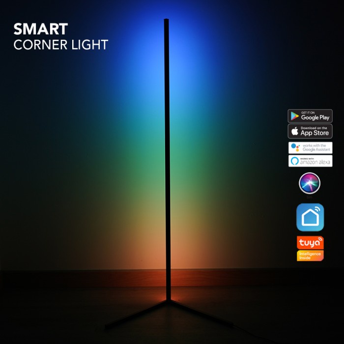 Jual Smart Floor Corner Light WiFi RGB WW Control by APP and Remote ...