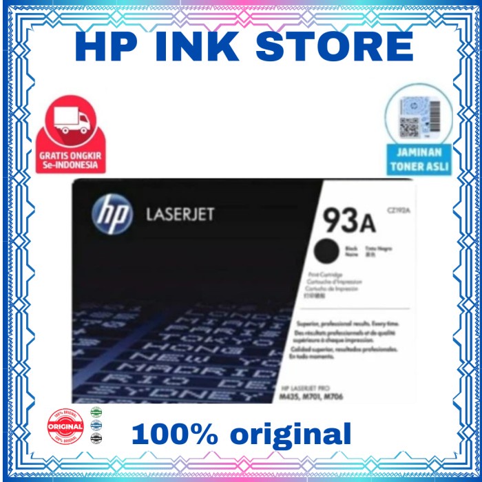 Jual toner hp laserjet 93A black original cz192a | Shopee Indonesia