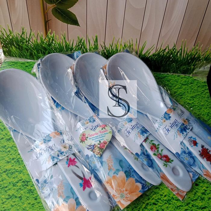 Jual ( 100 Pics ) Souvenir Centong Melamin Kemasan Alas Shabby Motif ...