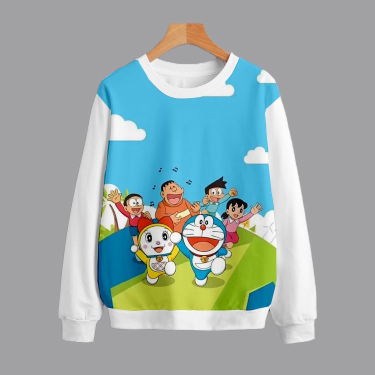 Jual Sweater Doraemon S4 Anak Custom Perempuan Lucu Kartun Animasi 3D ...