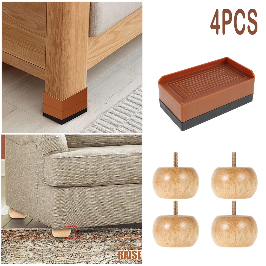 Jual 4PCS Chair Feet Riser Duty Heavy Adjustable Furniture Risers ...