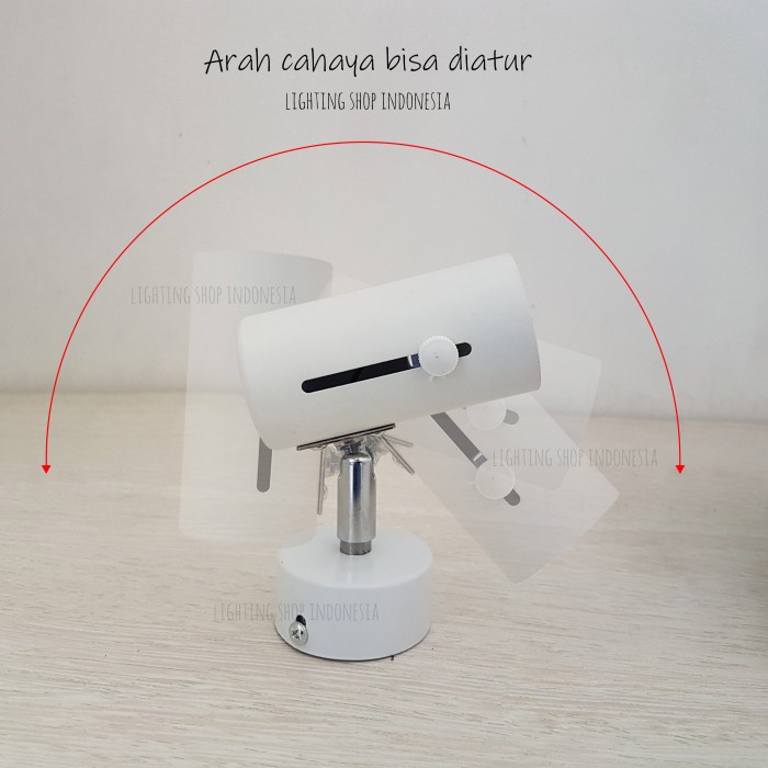 Jual Kap Lampu Sorot Plafon Spotlight Tempel Dinding Hitam Putih E27 ...