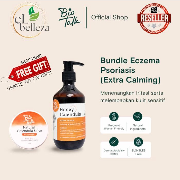 Jual Biotalk Bundle Eczema Psoriasis - Extra Calming No SLS/SLES Steroid Free Sabun Mandi Cair ...