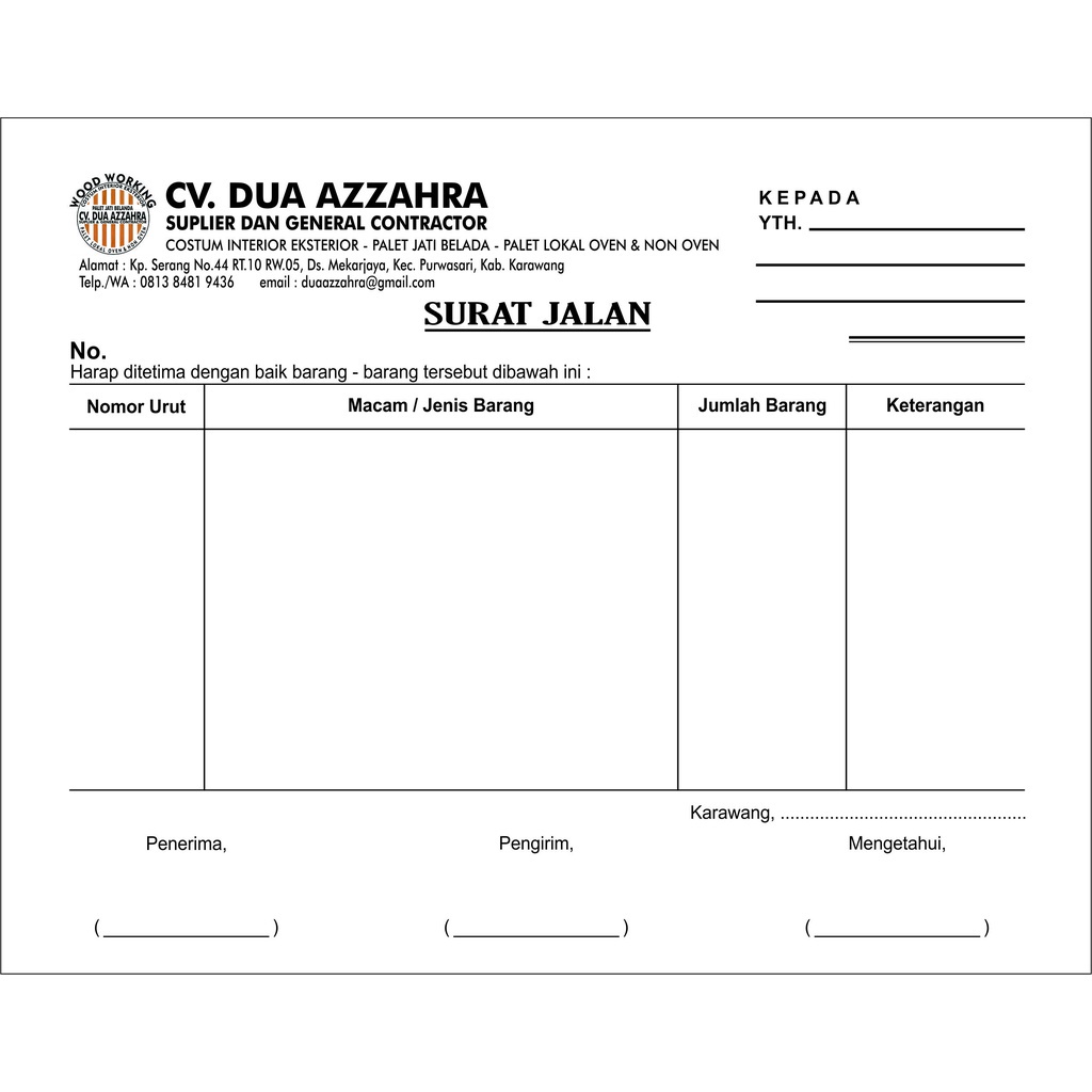 Jual IK! Cetak nota Ukuran 1/2 Folio HVS, nota Custom, Cetak nota nama ...