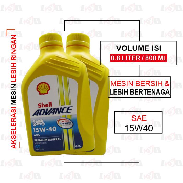 Jual JAYAmart- Oli Shell Advance AX5 15w40 motor bebek 800ml Mesin ...