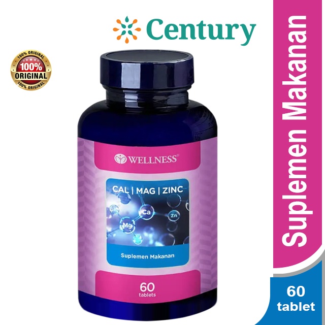 Jual Wellness Cal Mag Zinc isi 60 Tablet / kalsium/Vitamin D/Suplemen ...