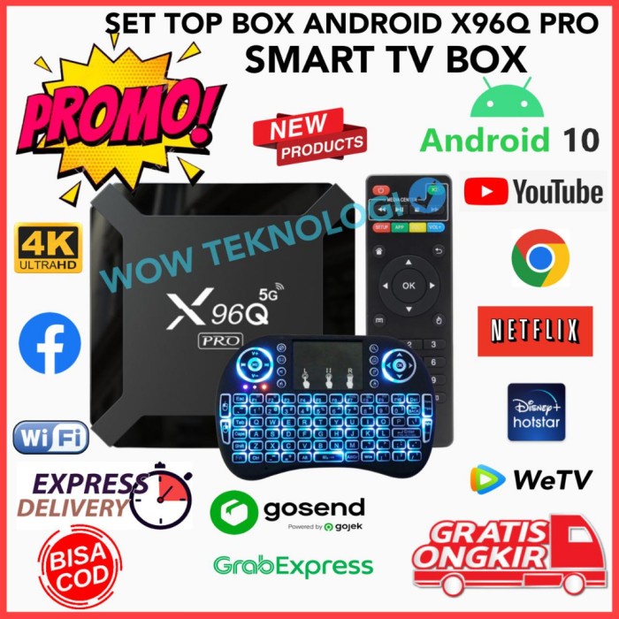 Jual Set Top Box Digital Android X96Q PRO Android TV BOX X96Q PRO Player | Shopee Indonesia