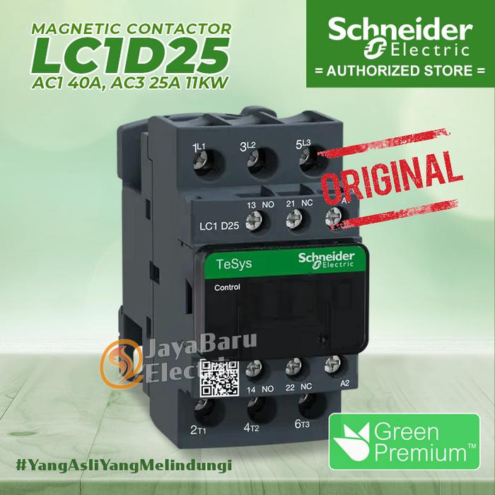 Jual SCHNEIDER Kontaktor Contactor LC1D25 24V 42V 48V 110V 220V 380V ...