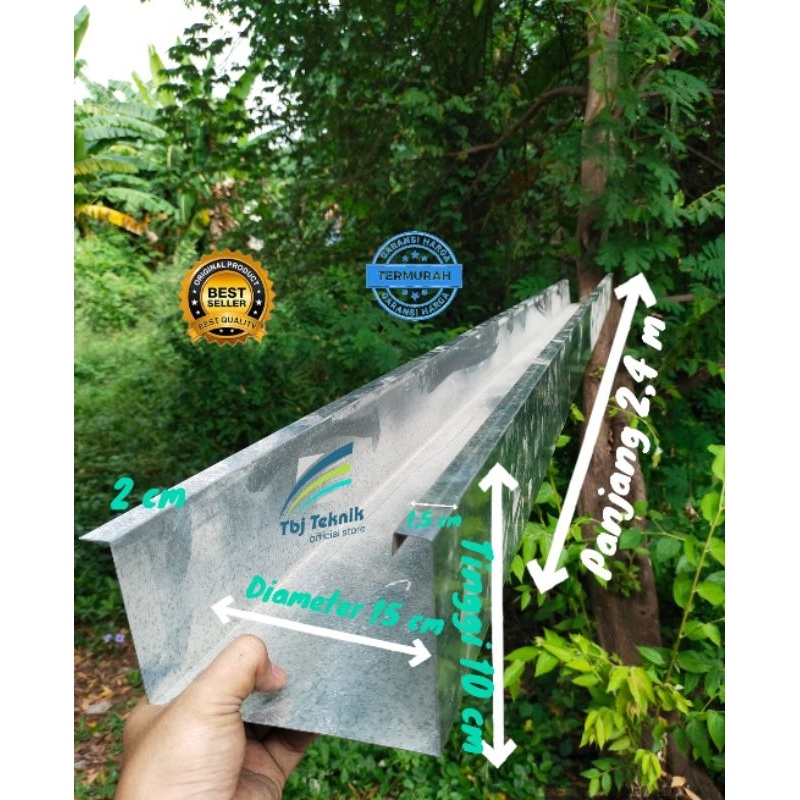 Jual Talang Air besi galvanis ukuran diameter 15 cm p 2,4 m | Shopee ...