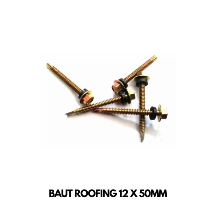 Jual 50Pcs Baut Roofing Kuning 12x50mm 5cm Skrup Atap Spandek Baja ...
