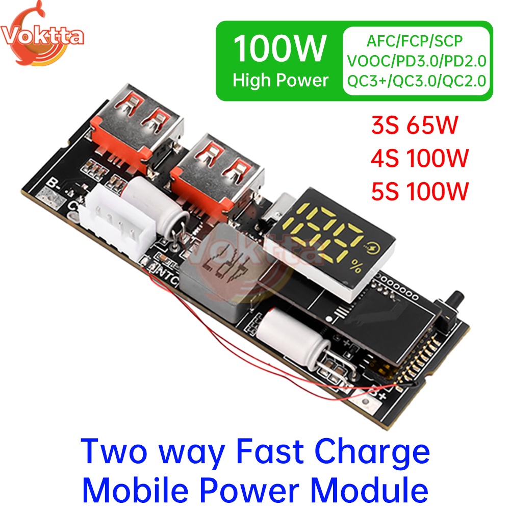 Jual 3S 4S 5S 65W 100W Power Bank Double C Port Two way Fast Charge ...