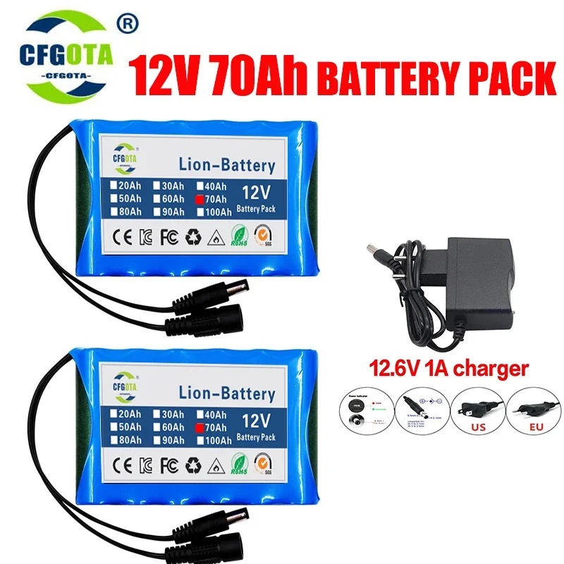 Jual 12V 70000Mah Battery 18650 Li-Ion 70Ah Rechargeable Batteries With ...