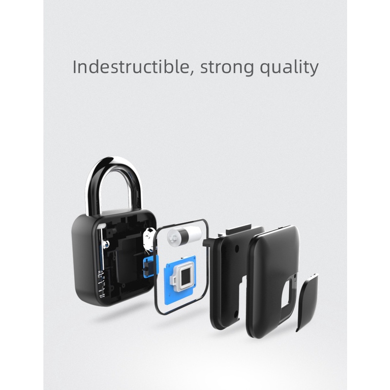 Jual Tuya Fingerprint Padlock Ip65 Zinc Alloy Suitable For Travel Bag ...