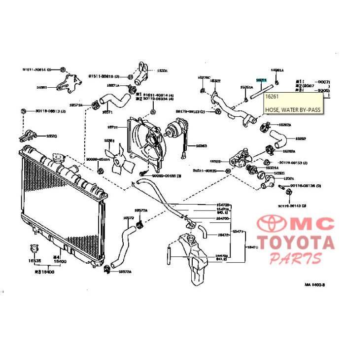 Jual Selang Air Water By-Pass Corolla Hilux Land Cruiser 99555-10200 ...
